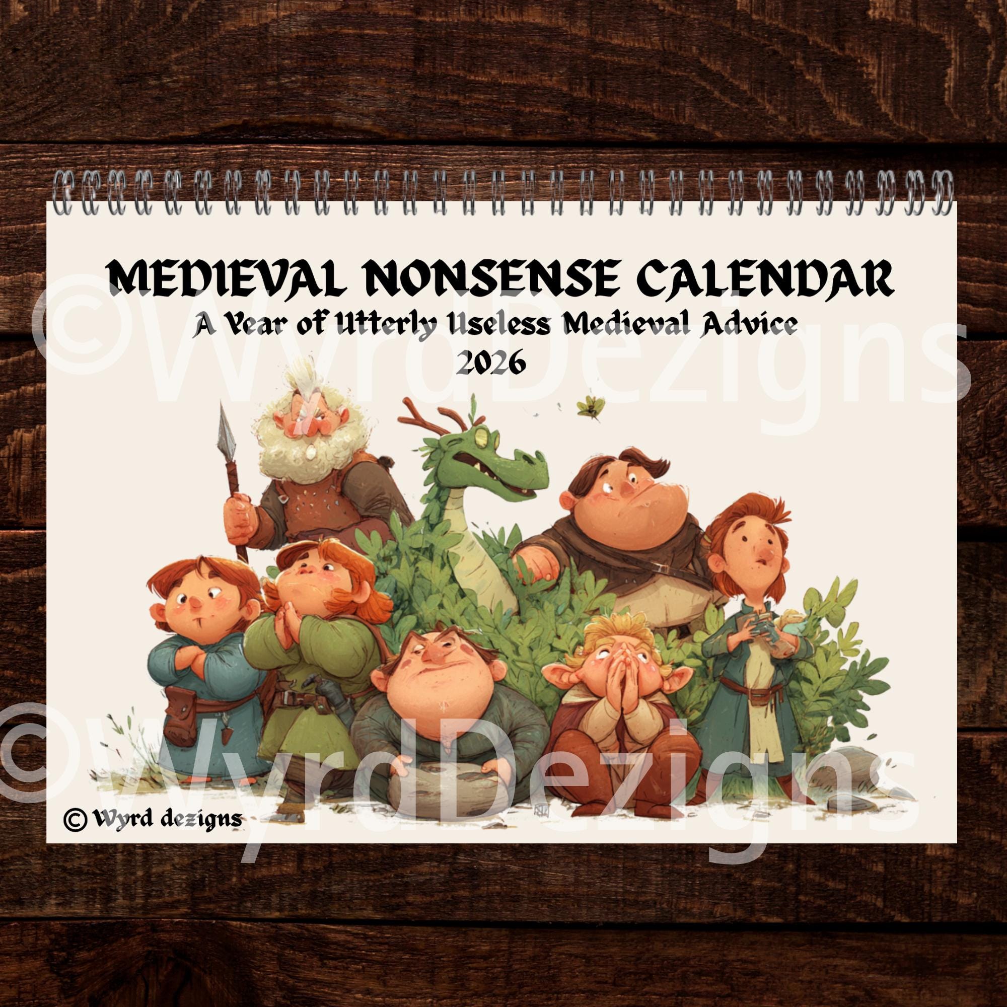 Medieval Nonsense Calendar 2026, Funny Quirky Illustrations, Useless A ...